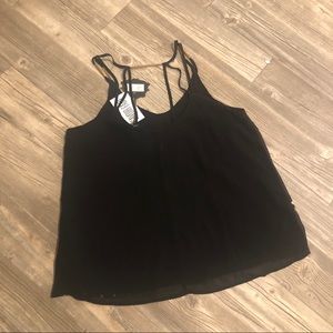 Tops | Nwt Strappy Black Tank With Sequin Details | Poshmark